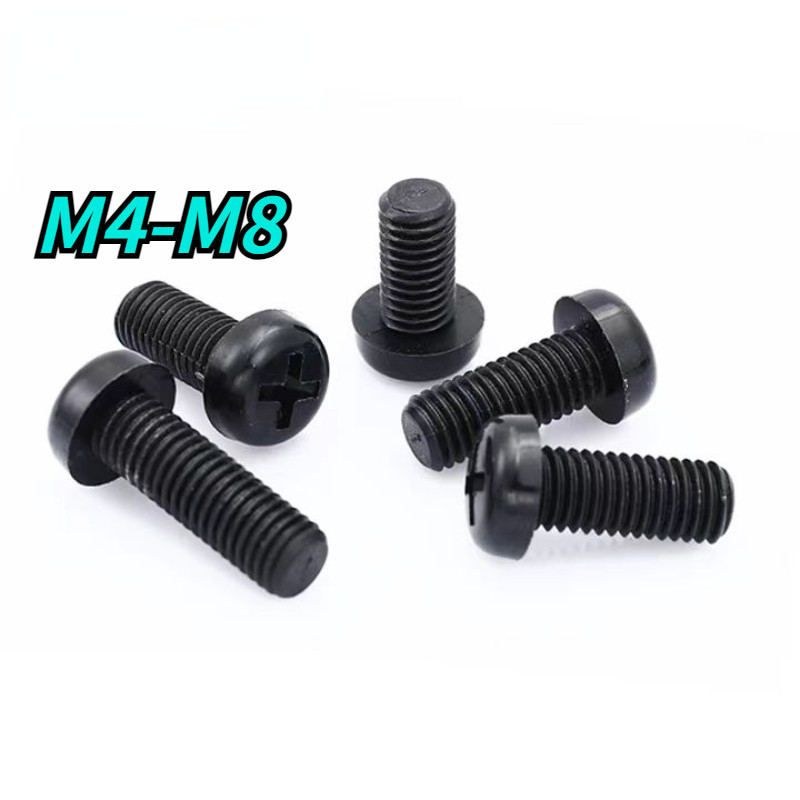 [HNK] Pa66 Plastic Screw Black Nylon Round Head Phillips Screw Plate ...