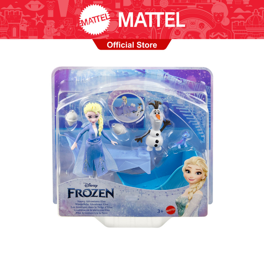 Mattel Disney Princess Mini Doll with Accessories with Olaf Frozen Elsa ...