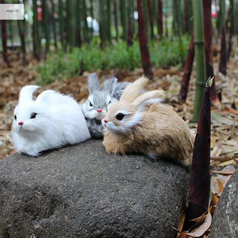 Big 15CM Realistic Plush Rabbits Lifelike Animal Easter Bunny Toy ...