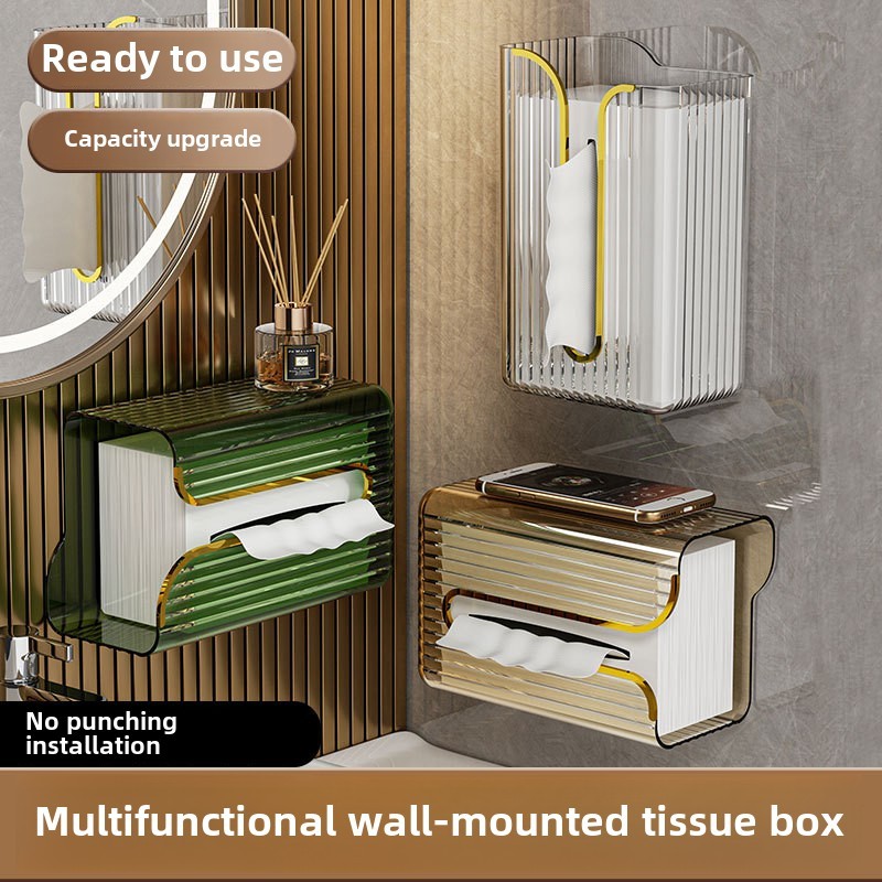 Tissue Box Wall-Mounted Tissue Holder Luxury Storage Box | Shopee ...