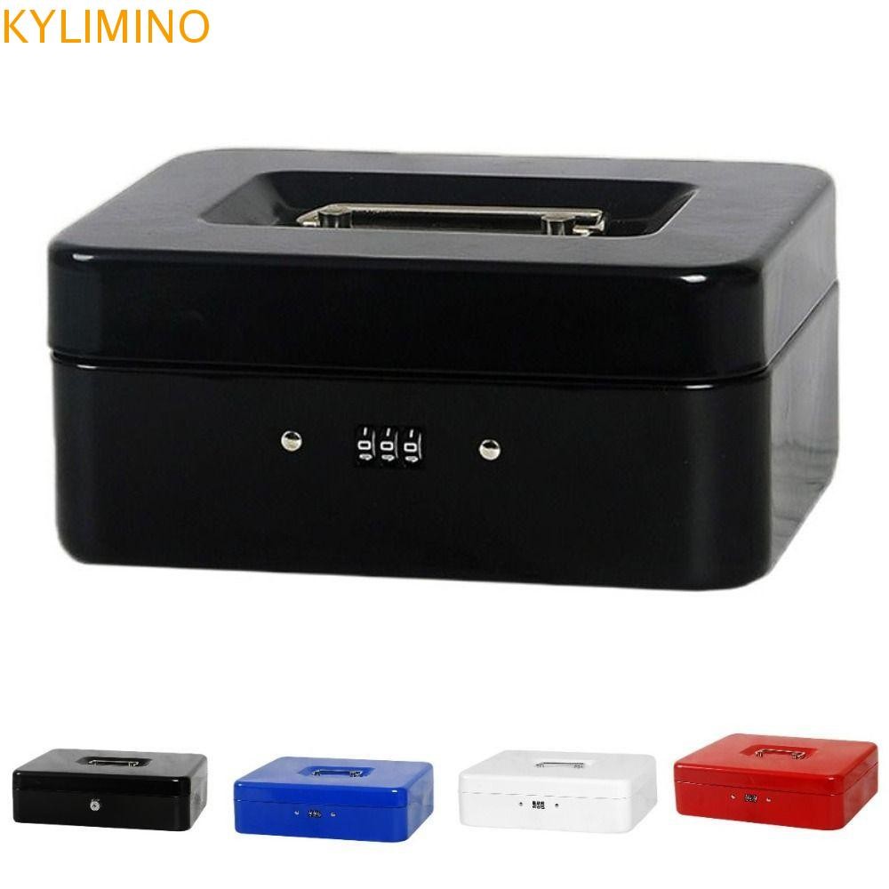 KYLIMINO Locking Cash Box, Small/Large Safe Metal Money Box, Durable ...