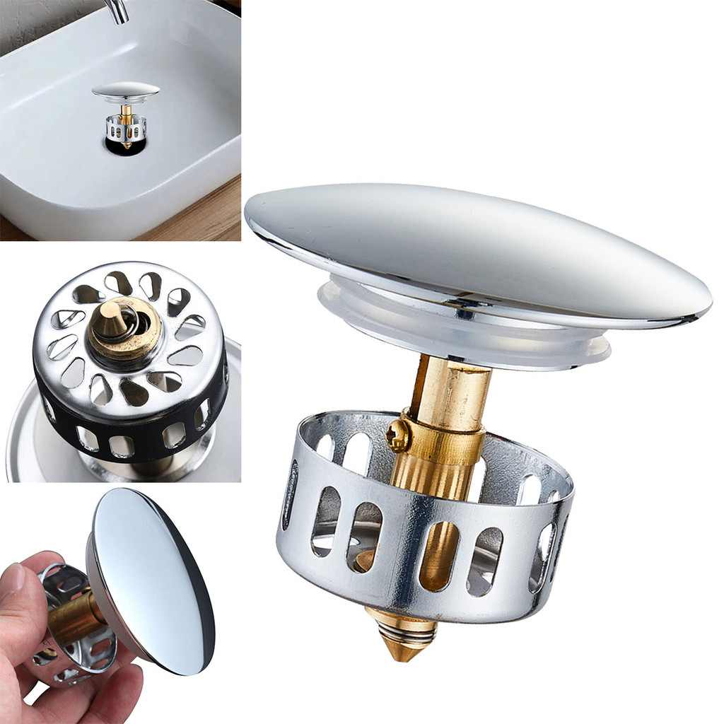 Basin Drains Universal Metal Filter Valve Drainer Waste Stopper Bathtub ...