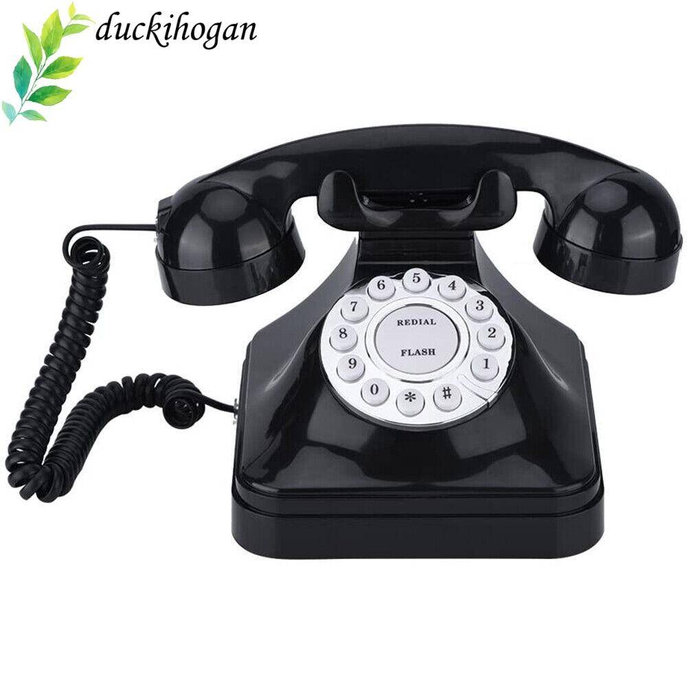 DUCKIHOGAN Vintage Landline Telephone, Black ABS Retro Style Home Phone ...