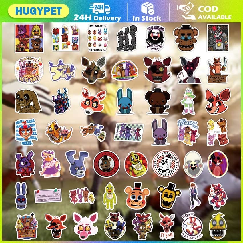 50/100pcs Game Five Nights Freddy Fnaf Freddy Fazbear Bear Stickers ...