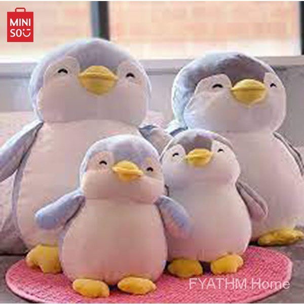 Miniso Penguin Plush Toy - Stuffed Toys Soft Penguin Black, Blue and ...