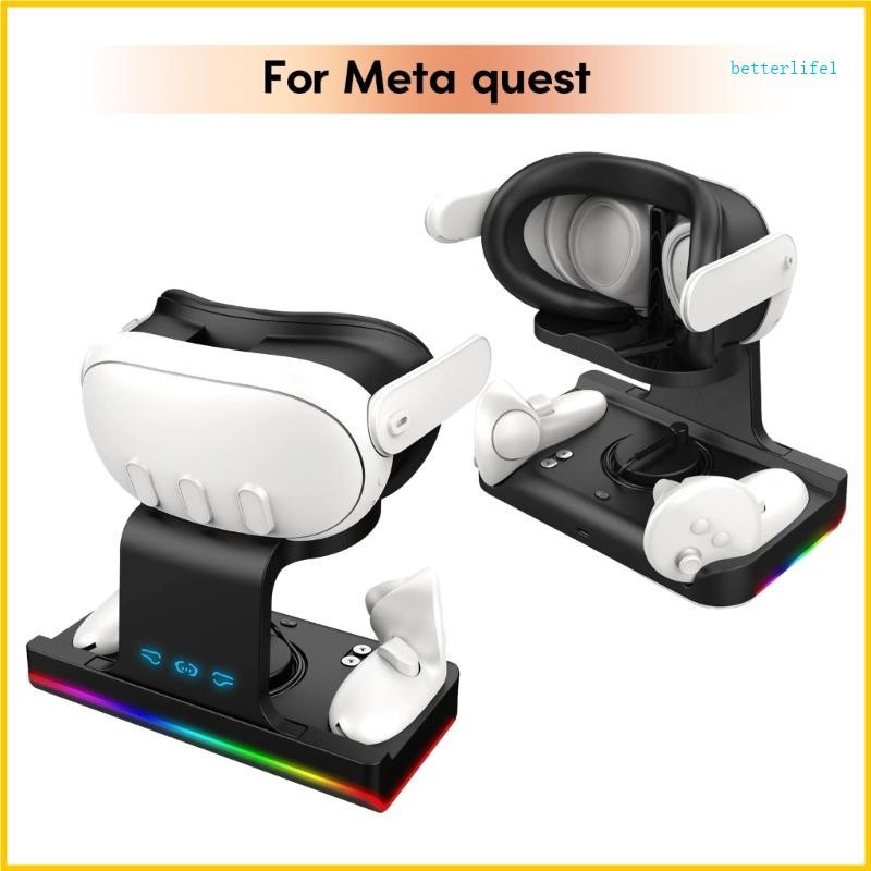 BTM Charging Dock w LED Light for MetaQuest 3 VR Headset Controller ...