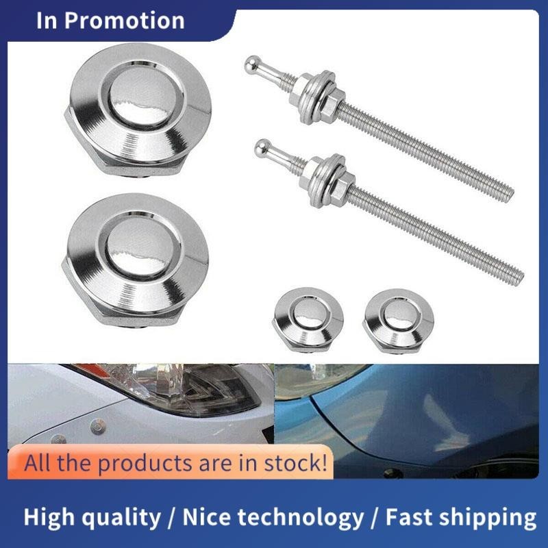 Long Push Button Quick Release Hood Pins Bonnet Lock Clip Latch Bumper ...