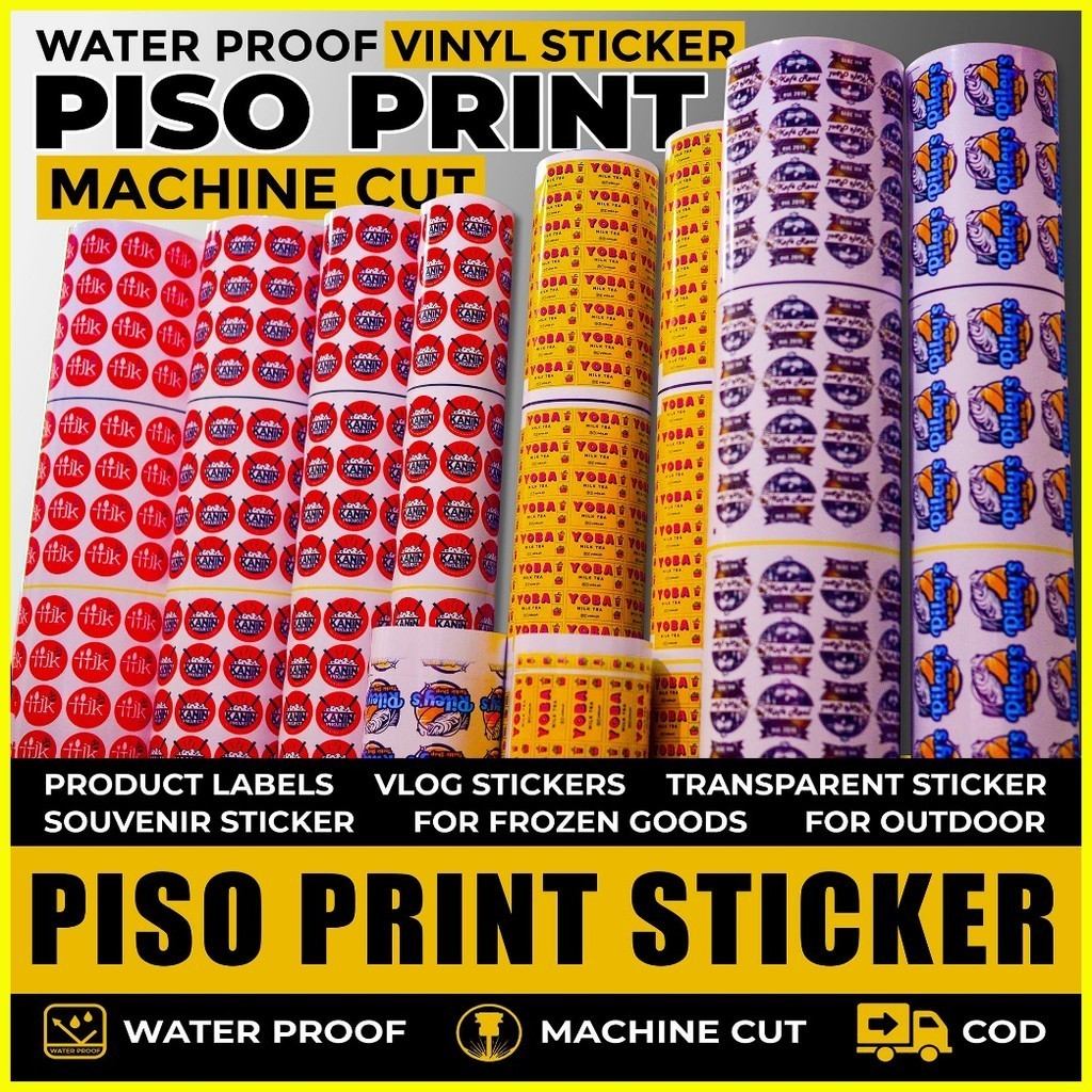 【hot sale】 Piso print sticker, product label, sticker label Vlog ...