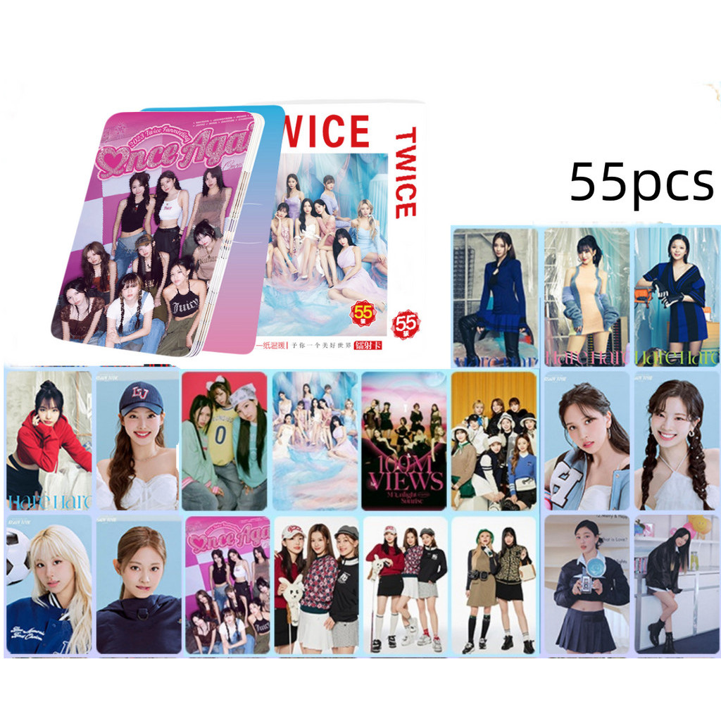 50-55pcs MISAMO TWICE Photocards Laser Hologram Lomo Cards Nayeon Jeongyeon Momo Sana Jihyo Mina ...