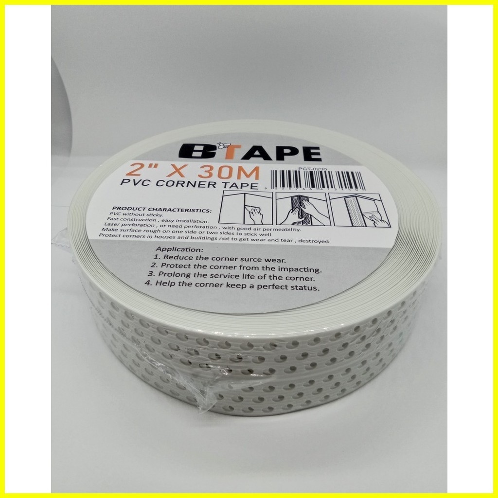 2" x 30m PVC Corner Tape PVC Plastering Corner Bead Wall Drywall ...