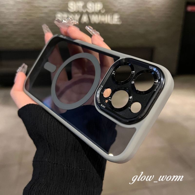 Magnetic Transparent Colorful Frame Phone Case Compatible For iPhone 16 ...