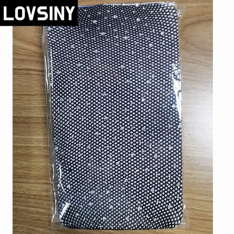 Rhinestone Mesh Stockings Black Stockings with Diamond Fishnet ...