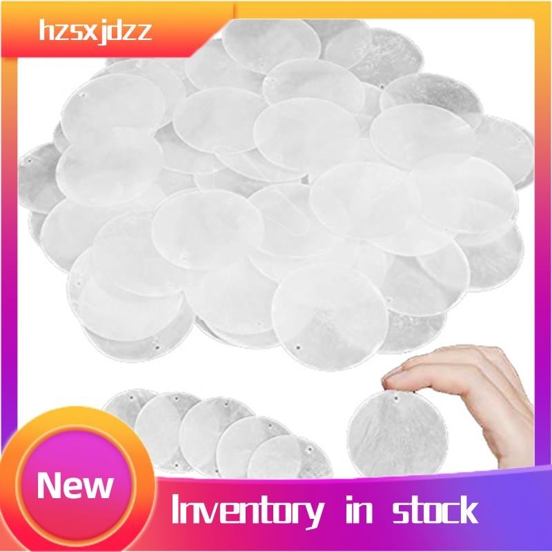 hzsxjdzz 60 Pcs 2 Inch Round Capiz Shells with 2 Holes Round Natural ...