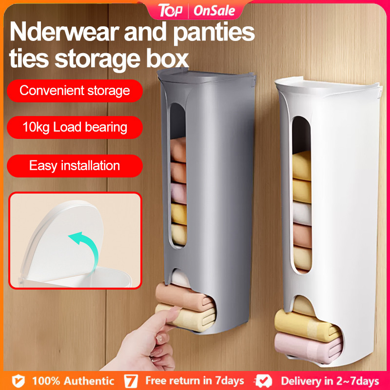 Adhesive Wall Mounted Socks Organizer Self Panties And Storage Box ...