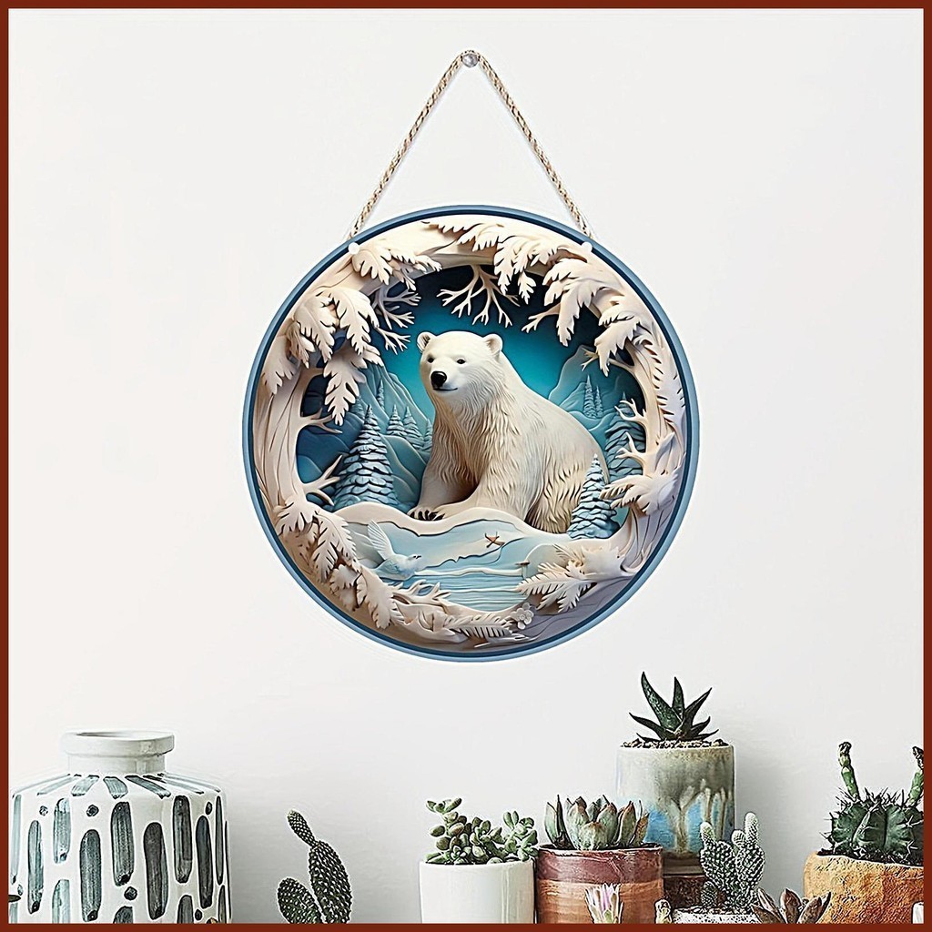 Polar Bear Sign 3D Polar Bear Door Sign Bear Sign Front Door Decoration ...