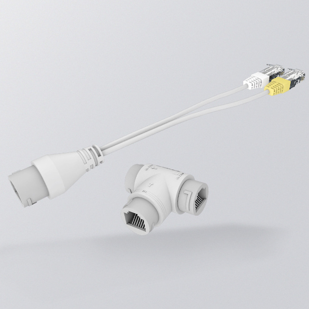 2-in-1 POE Camera Cable Connector Splitter RJ45 Connector for IP Camera ...