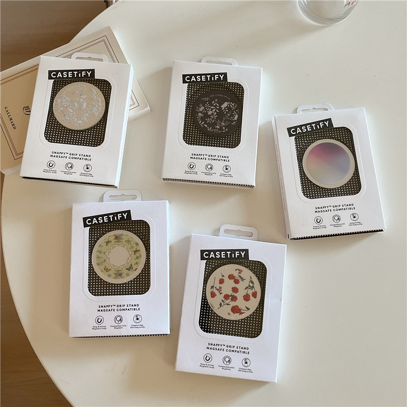 CASETIFY【Red rose floral】Snappy Magnetic Grip Stand apply Magnetic ...