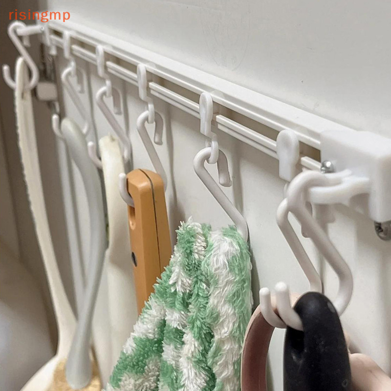 [risingmp] Plastic Track Row Hooks Non Punching Wall Mounted Long Row ...
