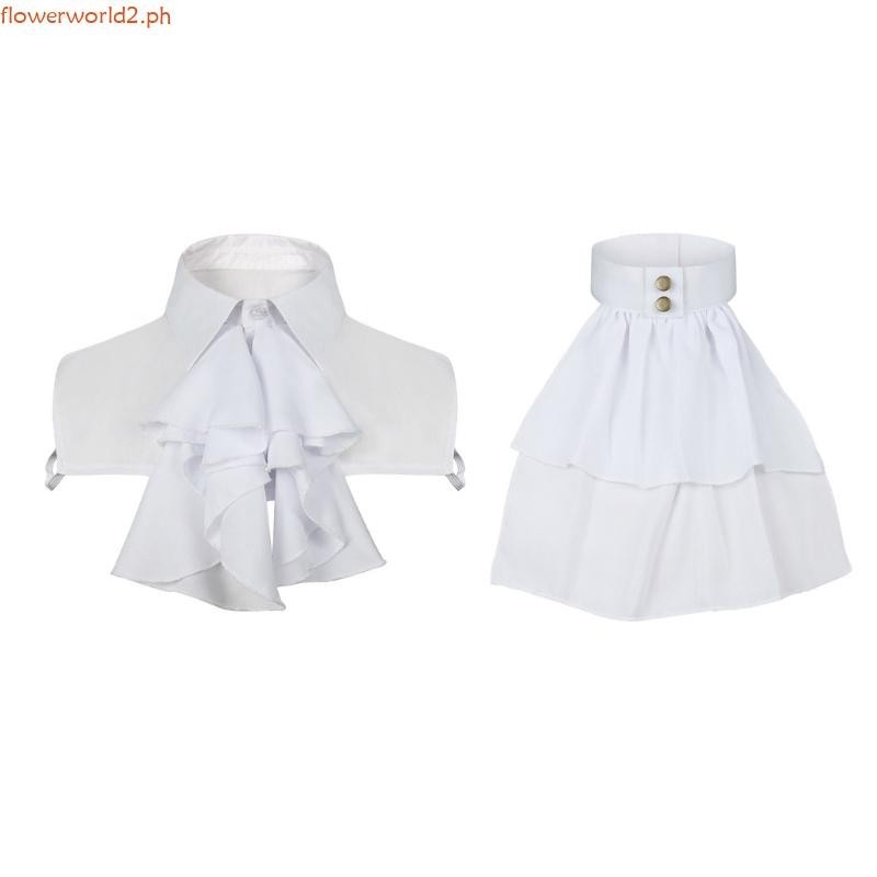 flowerworld2 Unisex Steampunk Colonial Jabot Necktie Victorian Ruffled ...