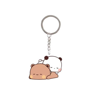CABEZA Super Cute Couple Keychain, Acrylic Cartoon Bubu Dudu Panda Bear ...