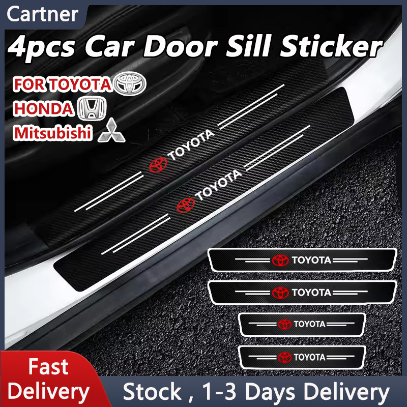 Carbon Fiber Car Door Sill Sticker Protector car Threshold Strips Trunk ...