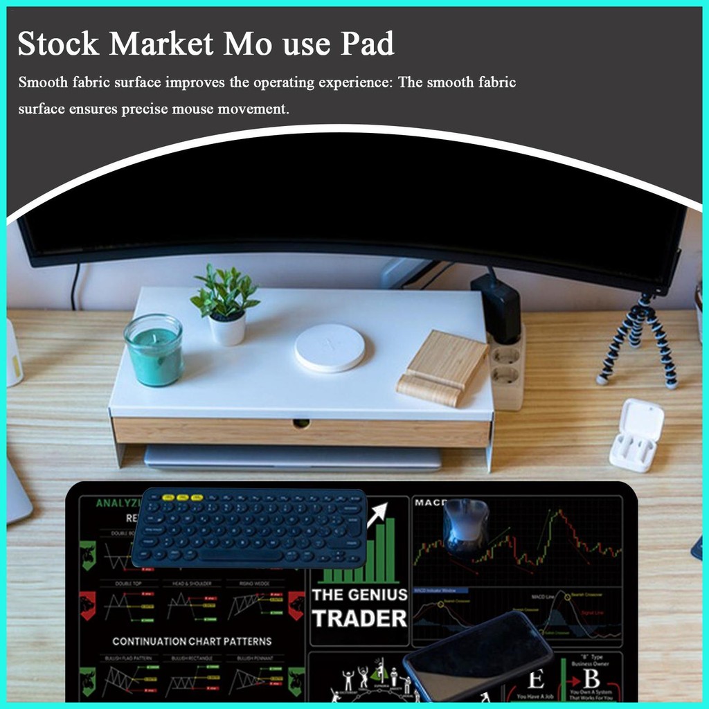 Stock Trading Computer Mat Large Market Trader Keyboard Desk Pad 11 ...