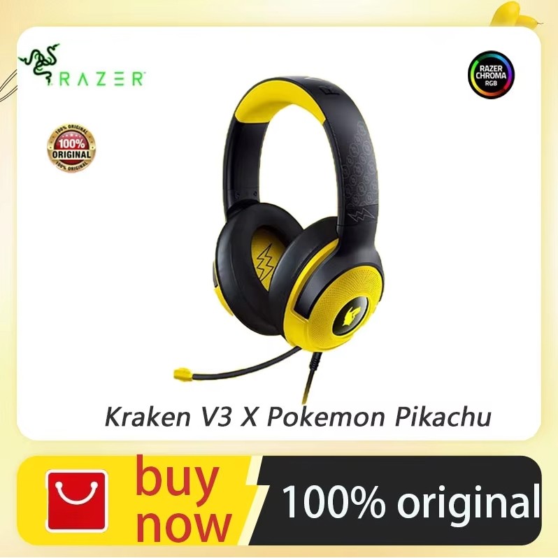 Razer Kraken V3 X Pokemon Pikachu Headworn gaming headphones RGB Touch ...