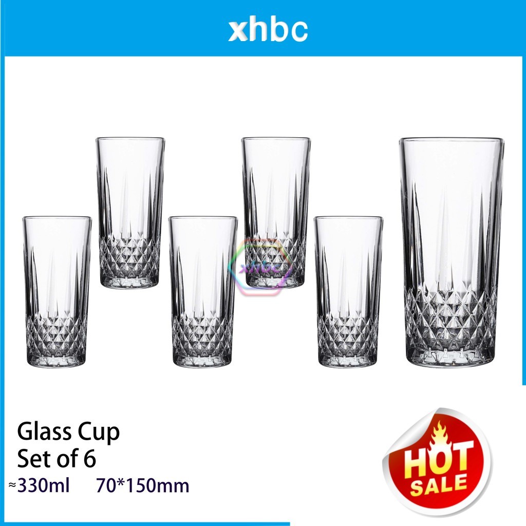 330ml Glassware Drinking Set (1pcs.6pcs) Juice cup Water mug DSKB028-3 ...