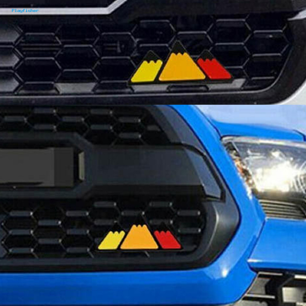Car Badge Fade-resistant 3D Design Stylish Universal Tri-color Grille ...