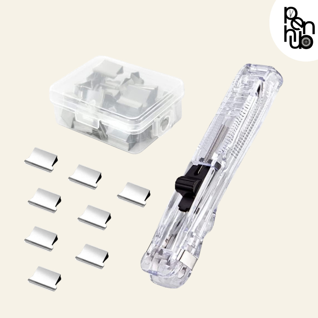 Reusable Creative stapler Paper Clip Push Clamp Stapler Student Office ...