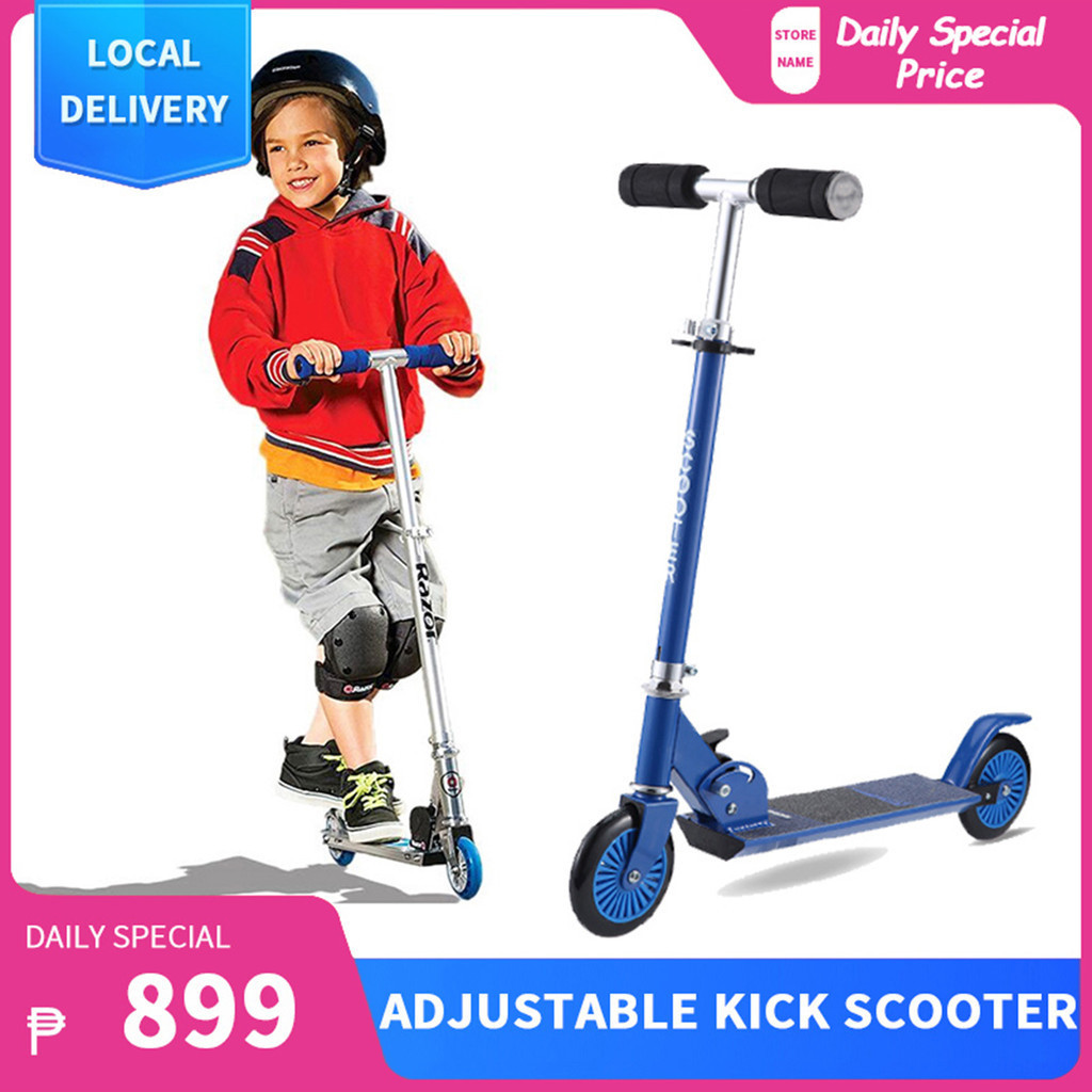 2-Wheel Alloy Kick Scooter Adjustable Handle Foldable Portable Sliding ...