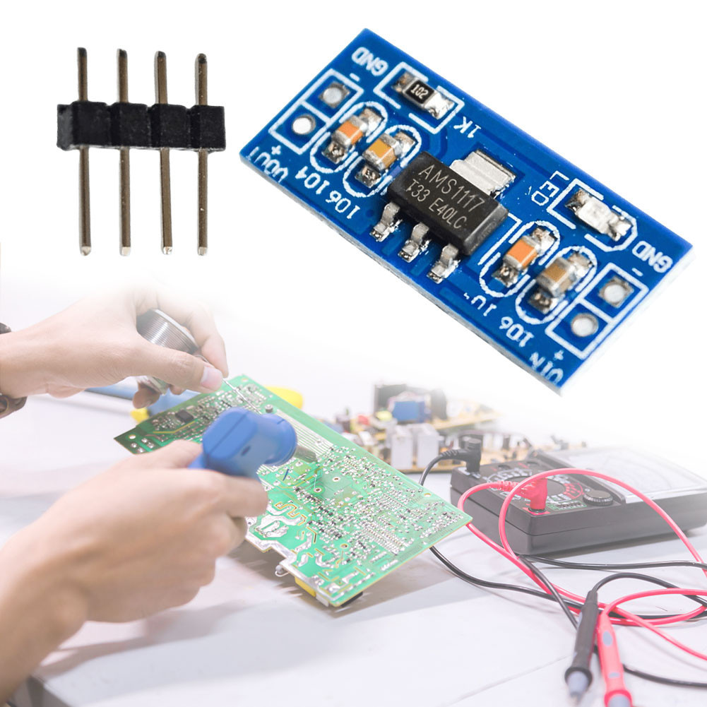 AMS1117 Power Supply Module 4 Pin Step-Down Linear Voltage Regulator ...