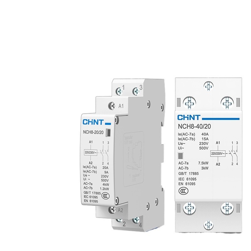 Zhengtai card rail household AC contactor NCH8-20 20 20A25A40A single ...