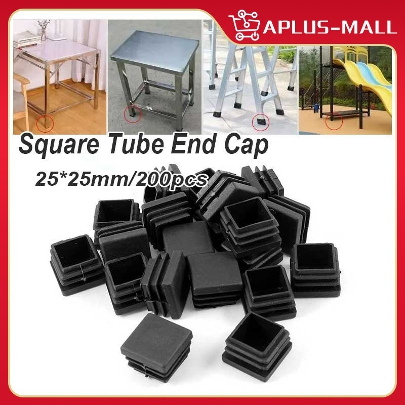 200pcs Plastic Square Blanking End Caps Rectangular Tube Round Tube Tube Inserts 25mm x 25mm ...