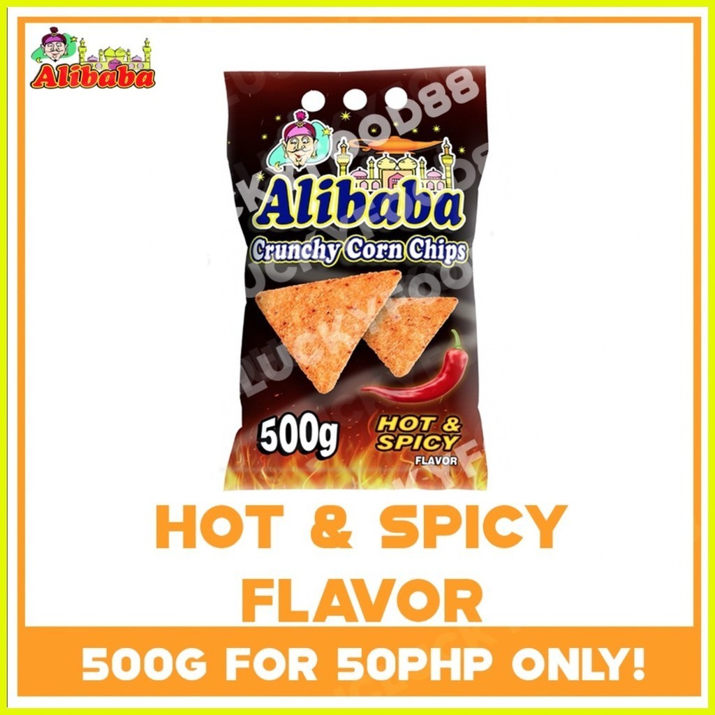 Alibaba Corn Chips HOT N SPICY FLAVOR 500g | Shopee Philippines