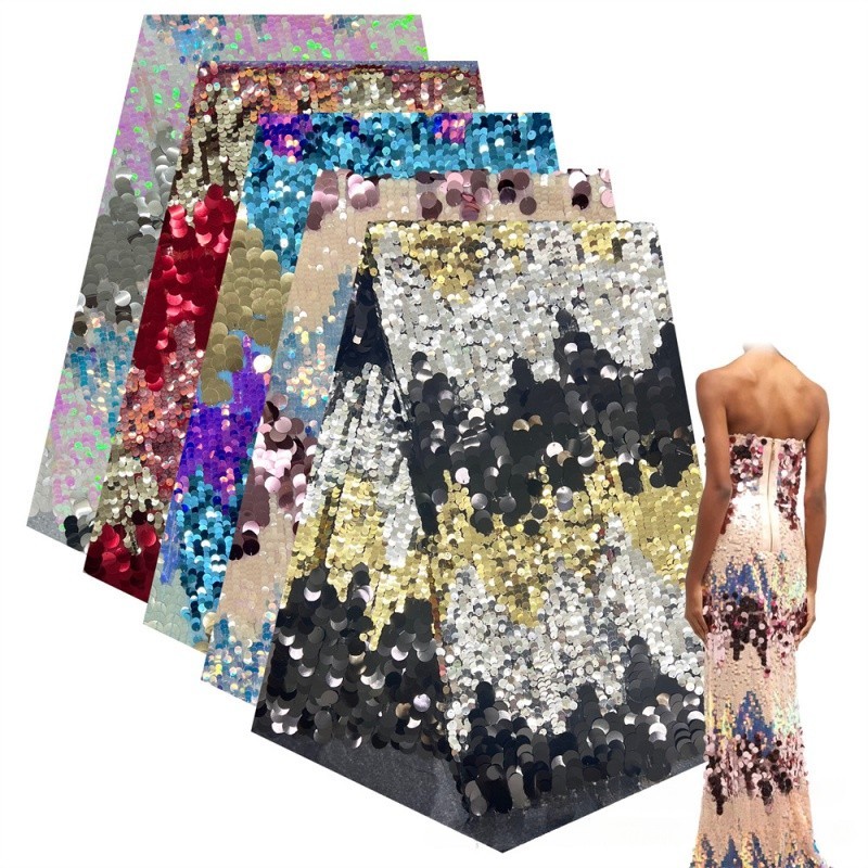 Sequined Fabric Gradient 18mm Large Sequin Embroidery | Shopee Philippines