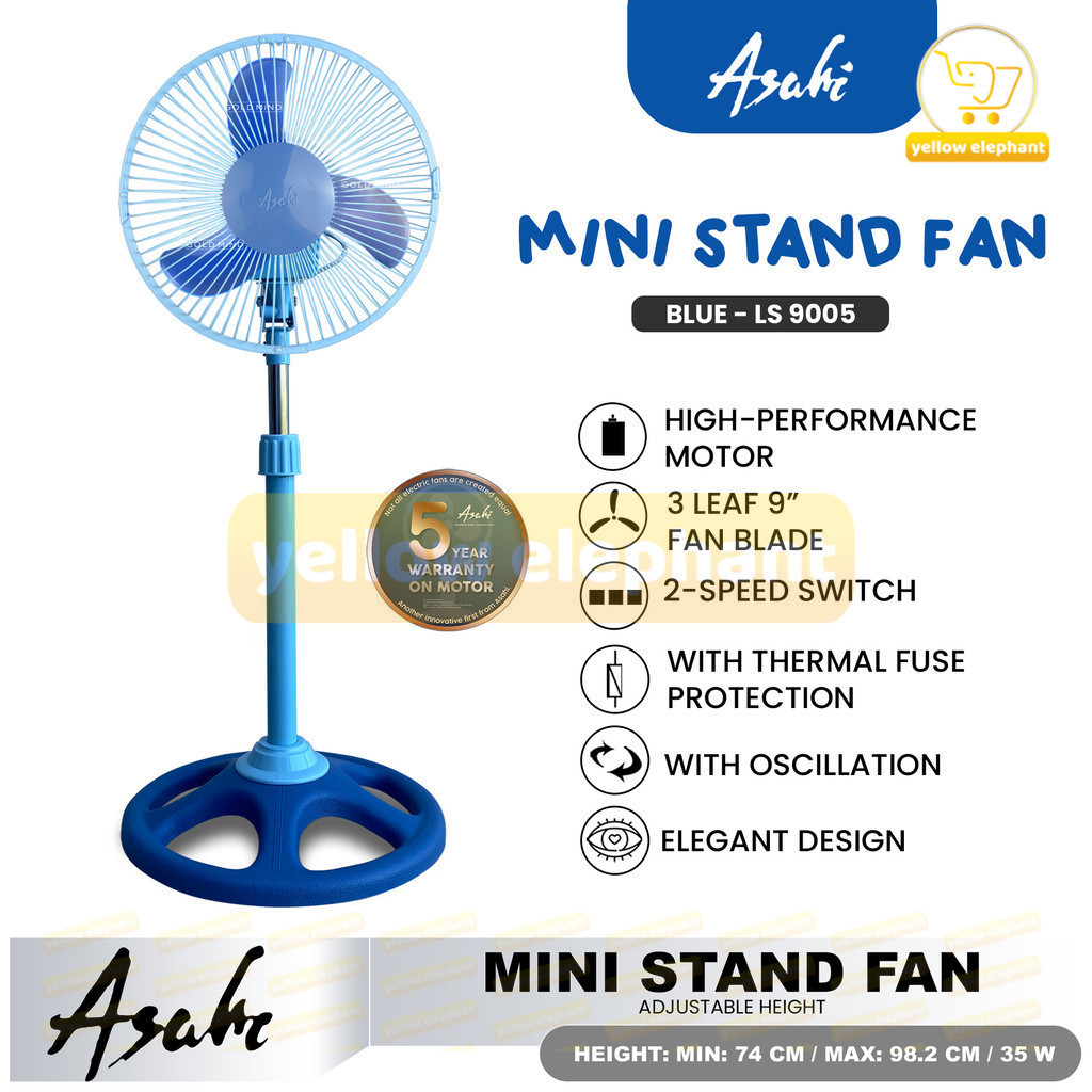 Asahi LS 9005 Colorful Mini Stand Fan 9 inches / Perfect for kids room ...