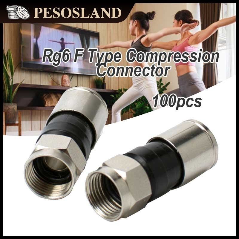 100pcs Compression Snap Seal Plug Connector Rg6 F Type Compression ...