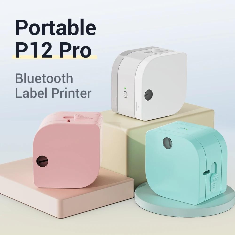 Phomemo Label Maker Machine with Tape P12 PRO Rechargeable Label Makers ...