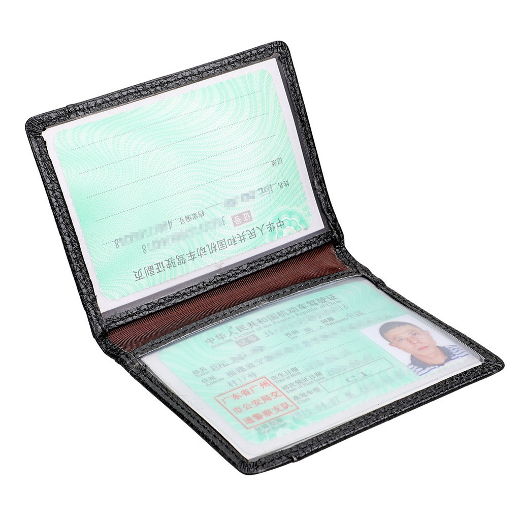 Driver License Cover Genuine Leather Business Card Holder Ultra-thin ...