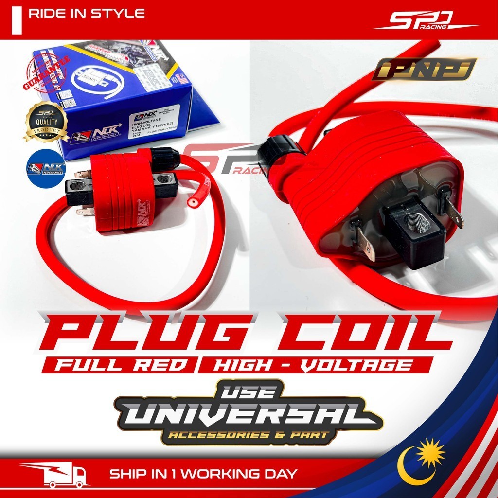 Universal Plug Coil I High - Voltage I Full Red I NLK Performance For ...