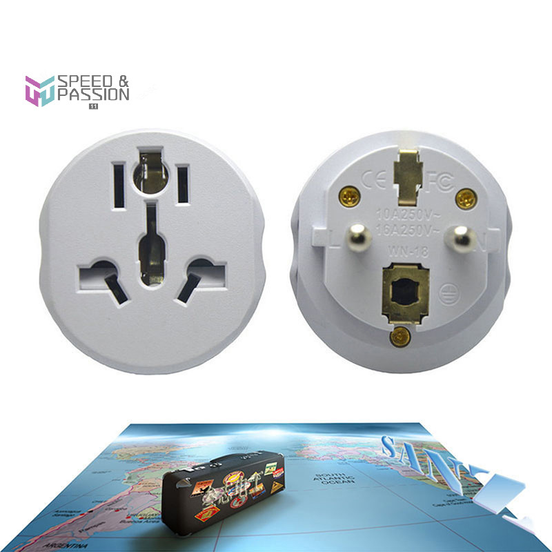 Speed Universal EU Plug Converter 2 Round Pin Socket AU US UK CN To EU ...
