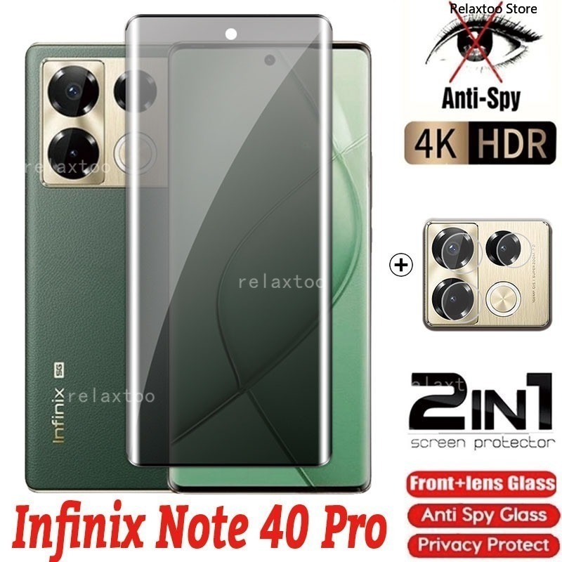 2IN1 Privacy Screen Protect Glass Phone Film For Infinix Note40 Note50 ...