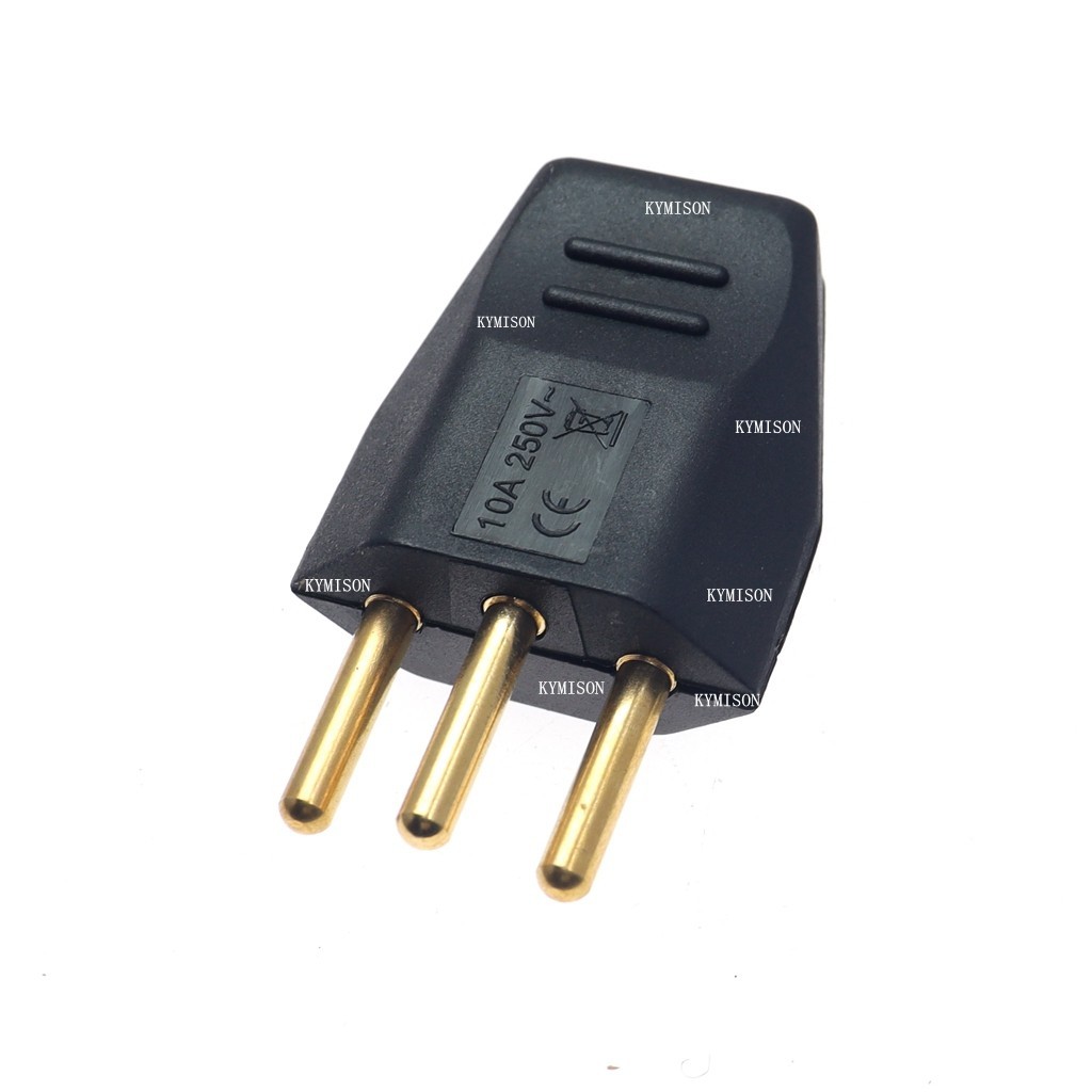 Pure Copper US UK Brazil Plug Adapter 250V10A Male Replacement Outlets ...