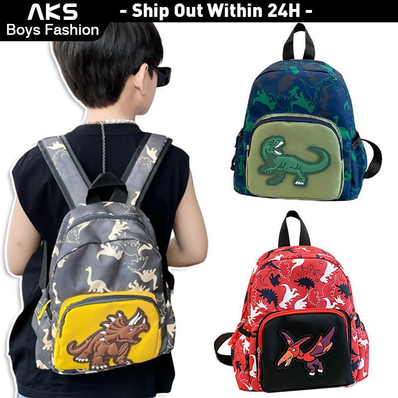 AKS Fashion Backpack Bag for Kids Cartoon Dinosaur Lightweight Student ...