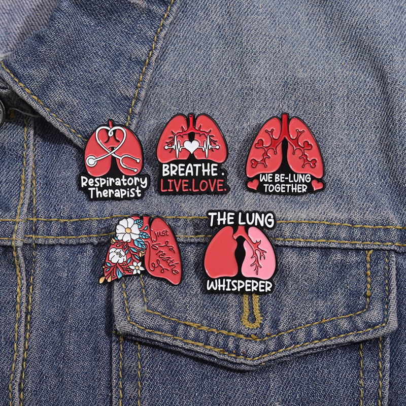 Funny Lung Health Promotion Brooch Cartoon Organ Backpack Badge Gift ...