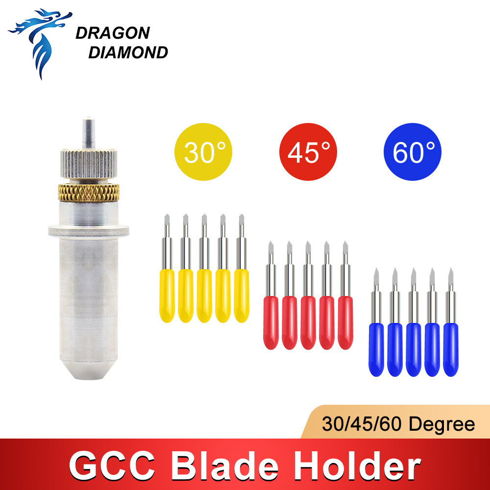 GCC Cutting Plotter Holder+30/45/60 Degrees Replacement Blades For Roland Plotter Cutter Knife ...