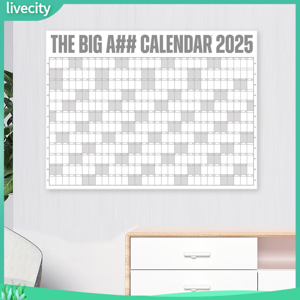 livecity| Splash-resistant Calendar Foldable Wall Calendar Large Yearly ...
