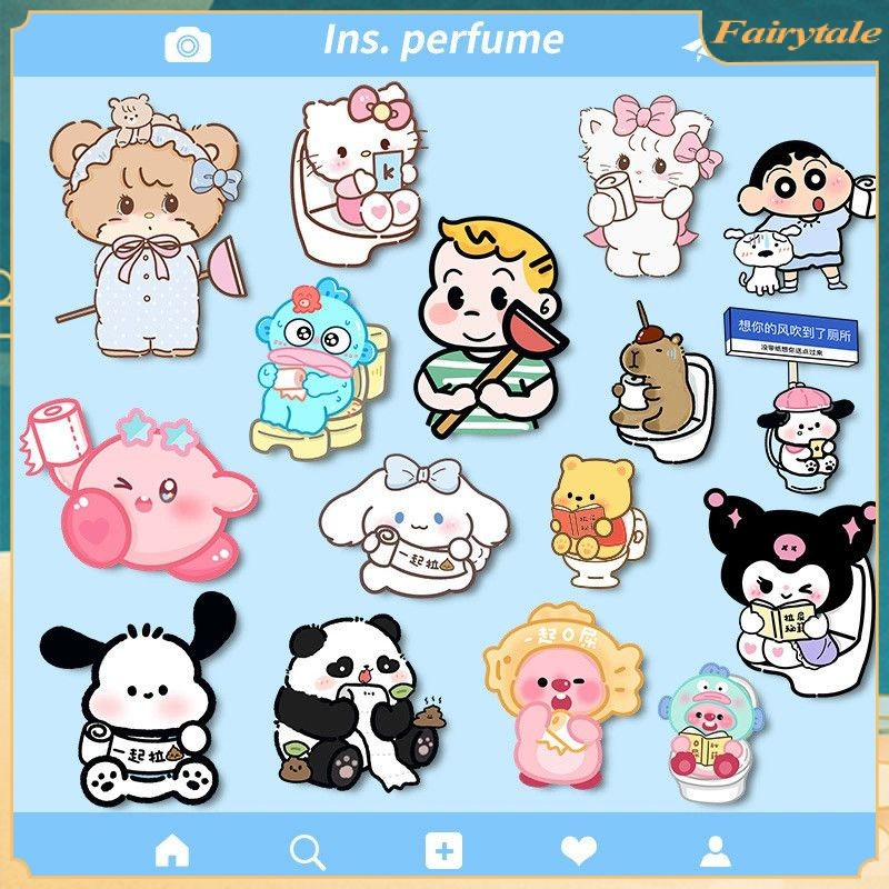 Hello Kitty Deodorant Self-adhesive Sticker Capybara Crayon Shin-chan ...