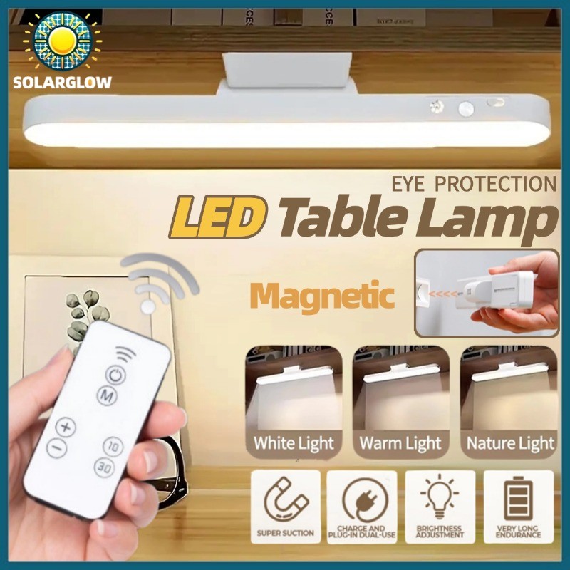 SG Desk Lamp Magnetic Remote Control LED Table Light USB Rechargeable ...